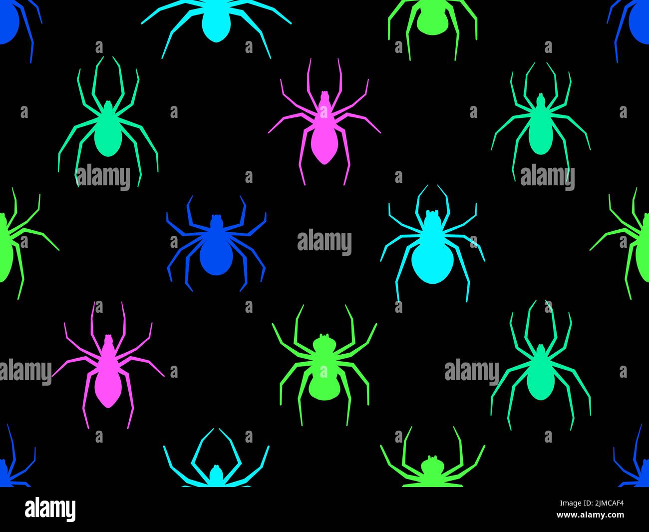 Colored spiders seamless pattern. Background for Halloween with spiders ...