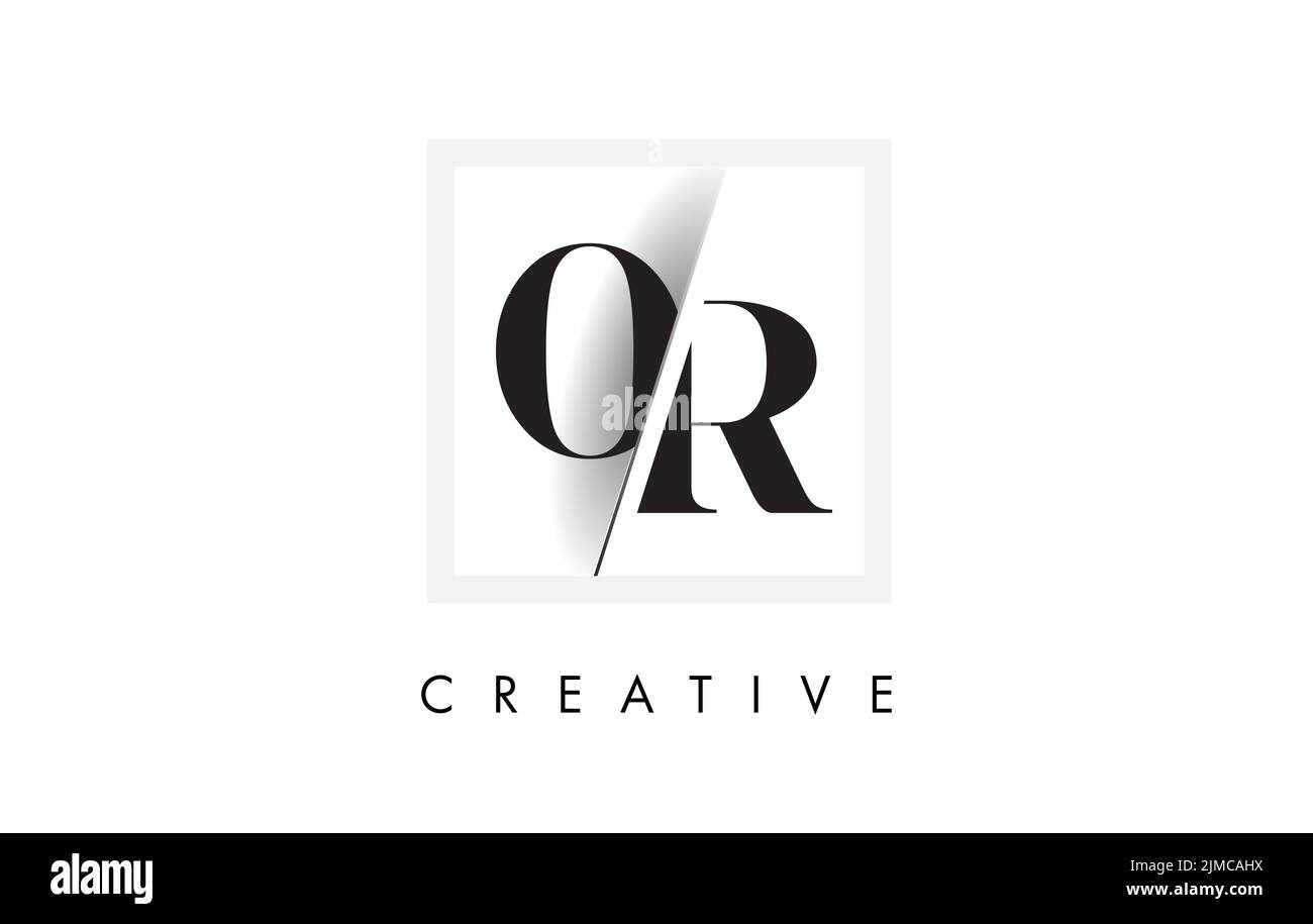 OR Letter Logo Design with Creative Intersected and Cutted Serif Font ...