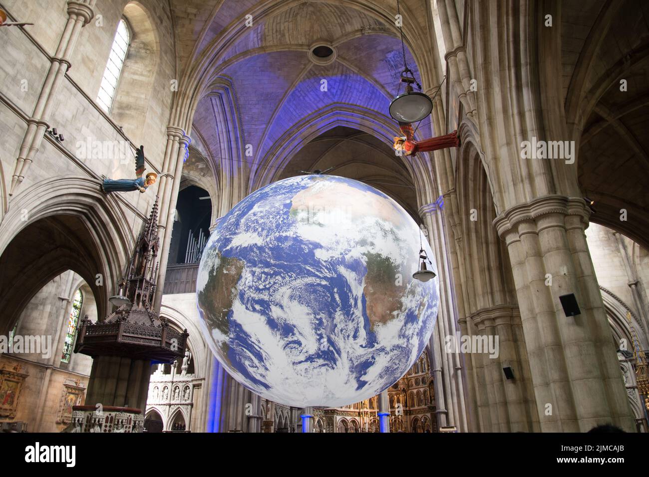 Gaia Earth by Luke Jerram at St. John The Baptist Church Stock Photo ...