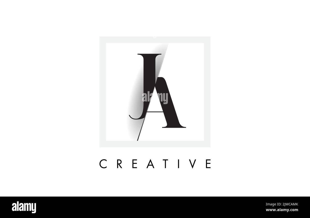 JA Letter Logo Design with Creative Intersected and Cutted Serif Font ...