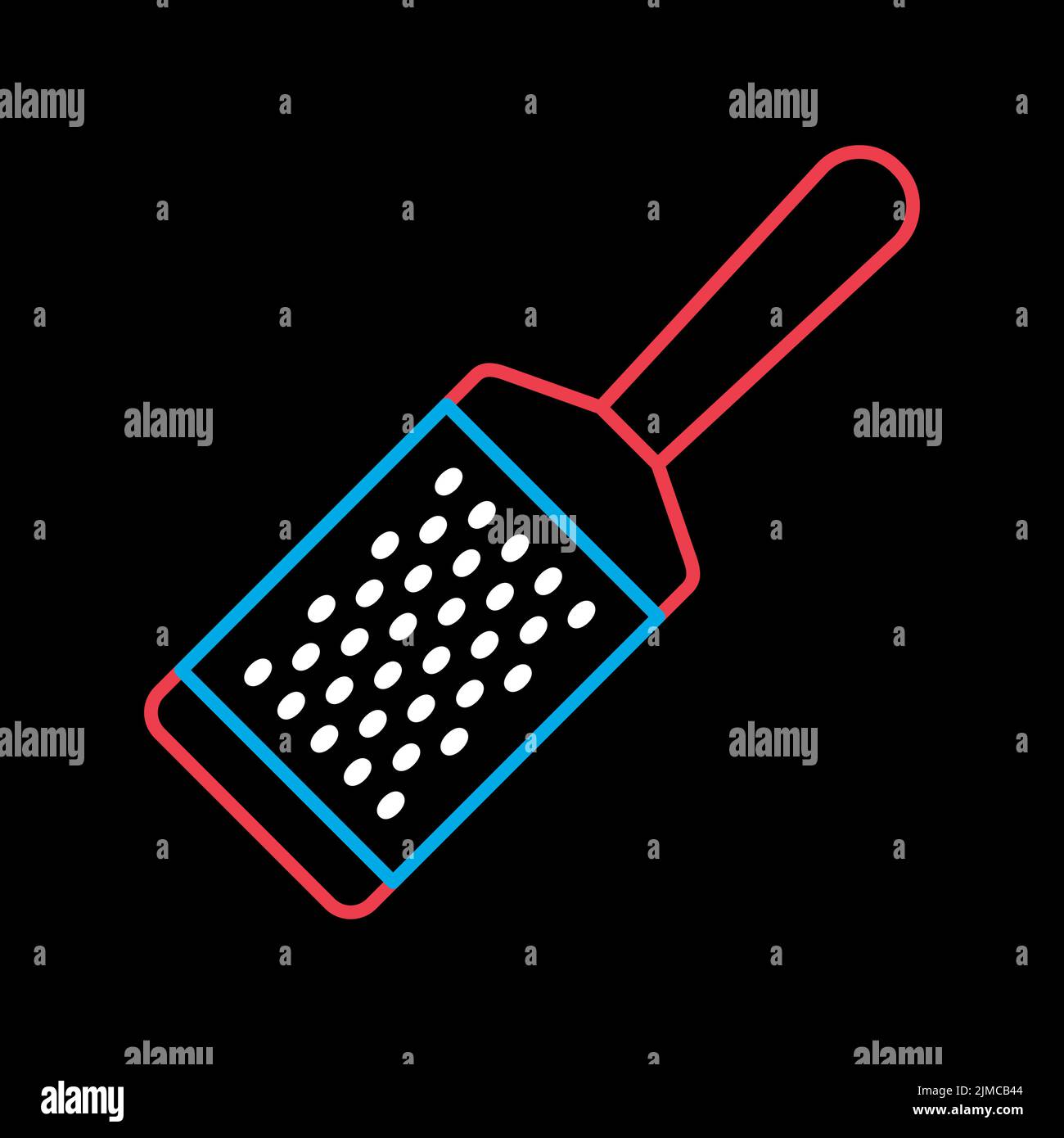 Metal kitchen hand grater for cheese vector isolated on the black icon ...