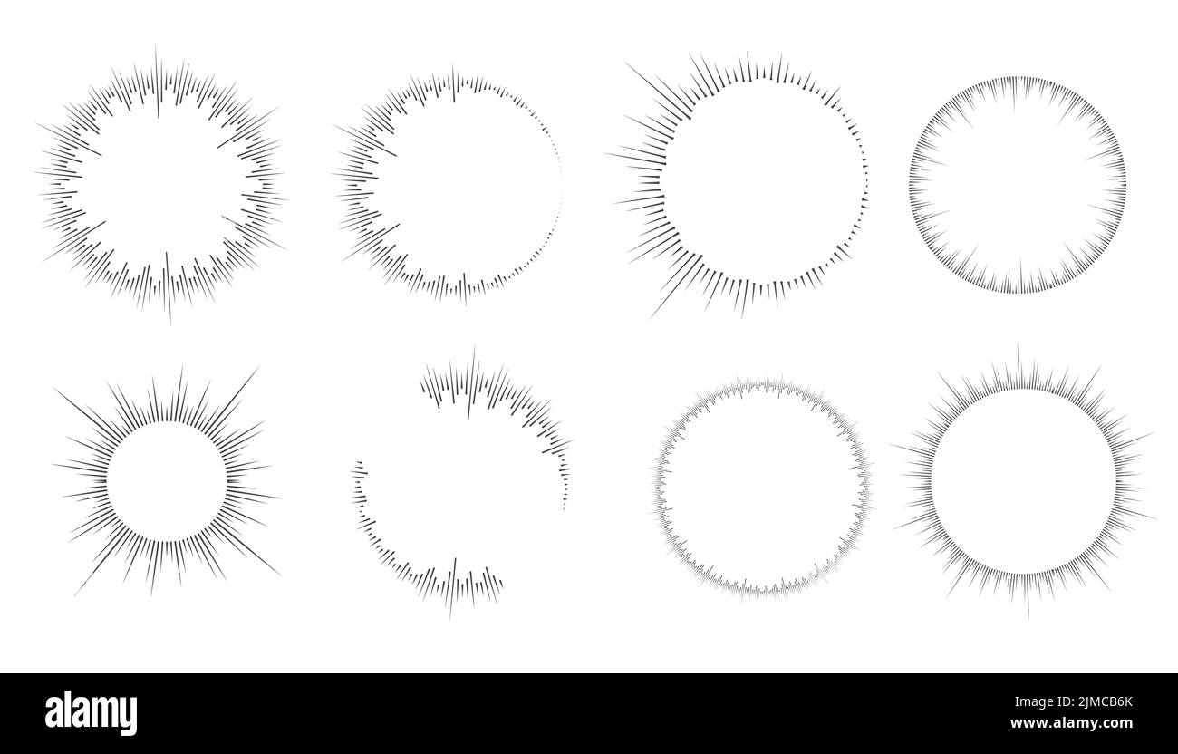 Circle audio waves. Circular music sound equalizer. Abstract radial ...