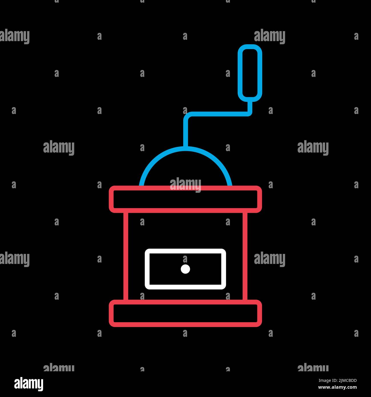 Classic coffee grinder in wooden case vector isolated on the black icon ...