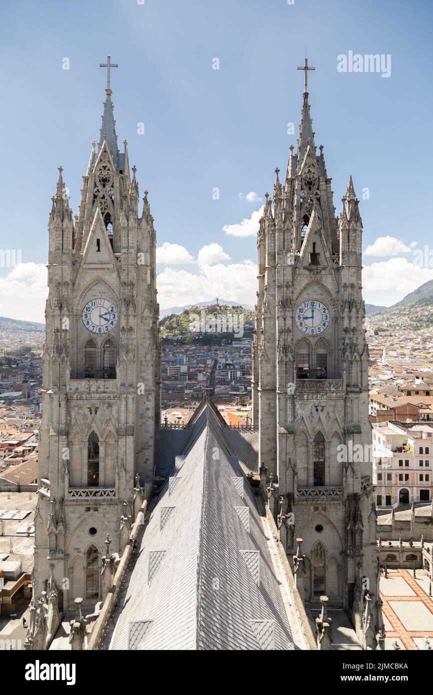 majestic baroque and gothic style church with large bell towers ...