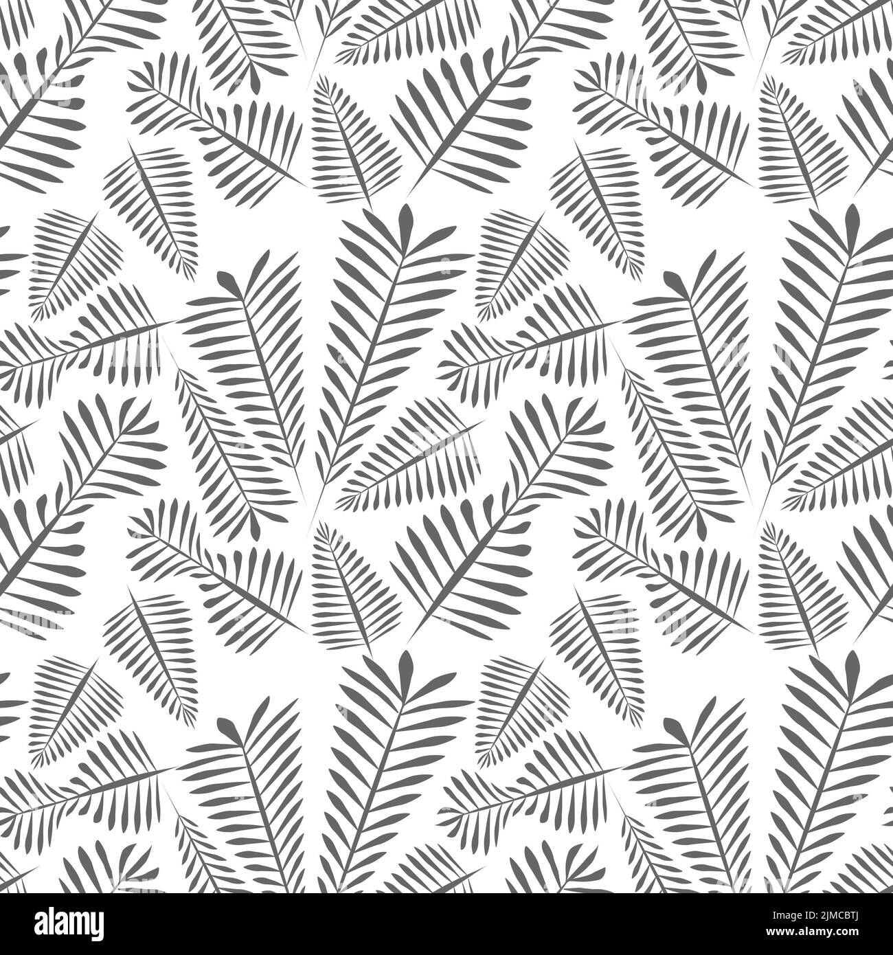 Seamless pattern of gray simple leaves - monochrome Stock Photo - Alamy