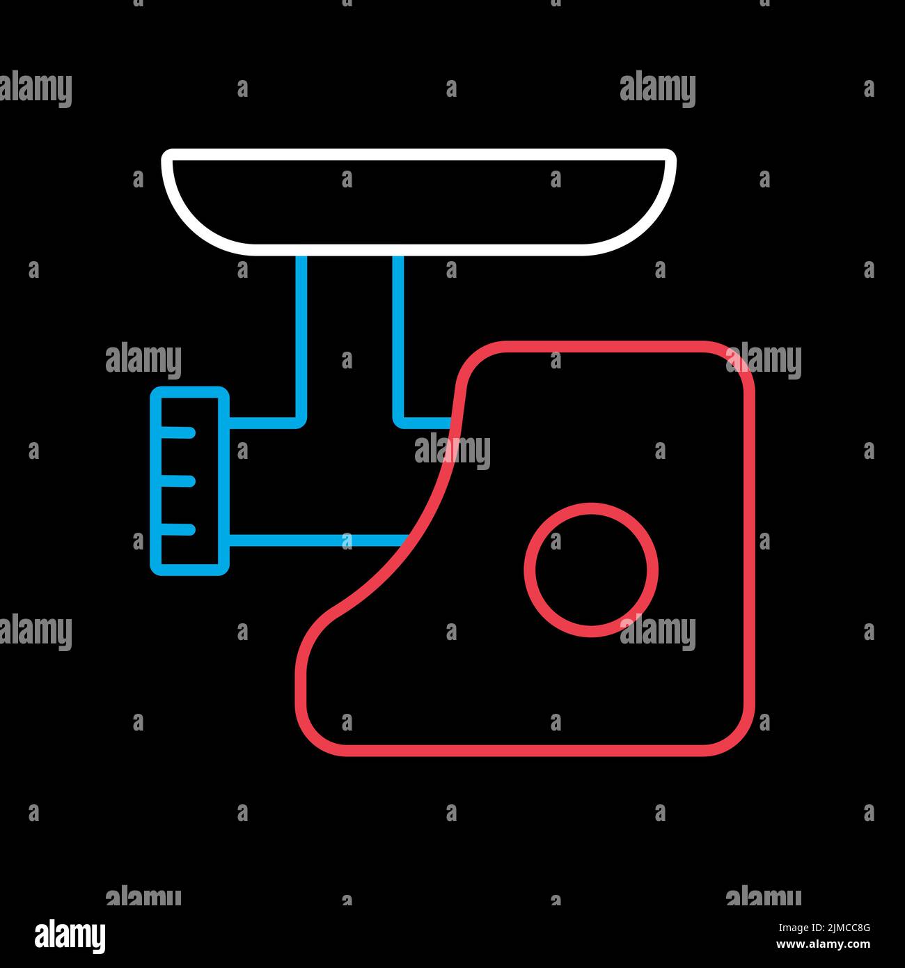 Electric meat grinder vector isolated on the black icon. Electric ...