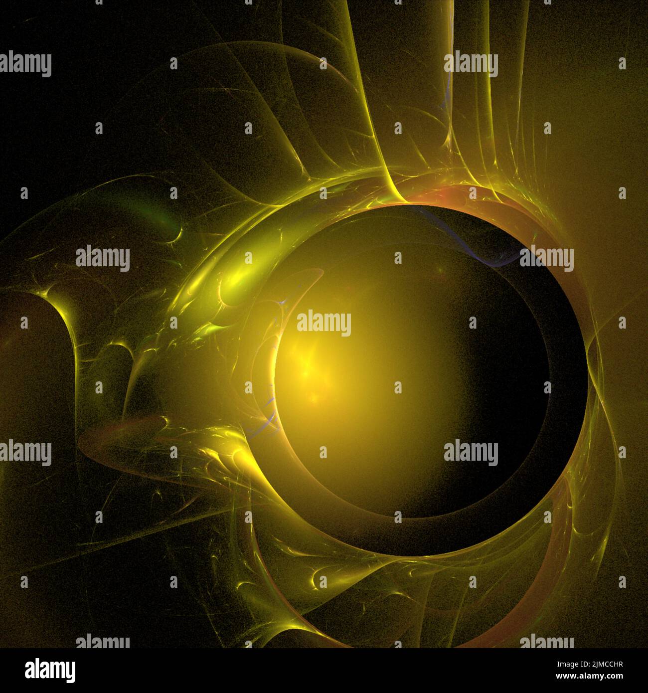 graphic yellow hot space illustration on black background, star system ...