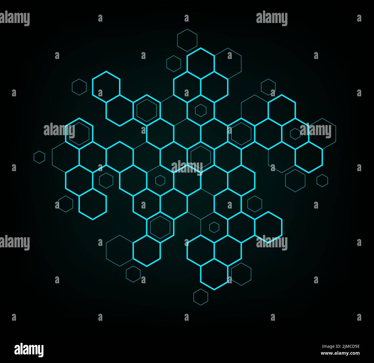 Bee honey comb background . Blue light tech pattern bee honeycomb cells ...