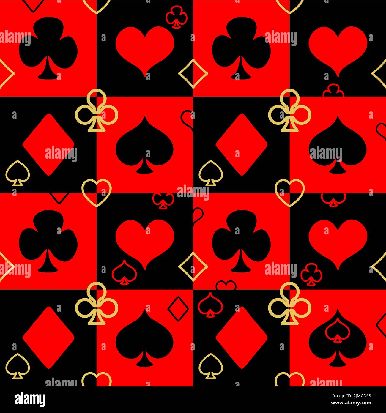 black and red seamless pattern tile with playing cards, texture, design ...