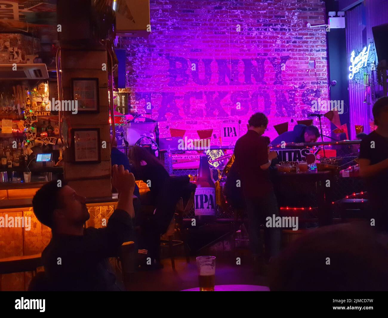 Atmospheric evening capture inside Bunny Jacksons funky sports pub in ...