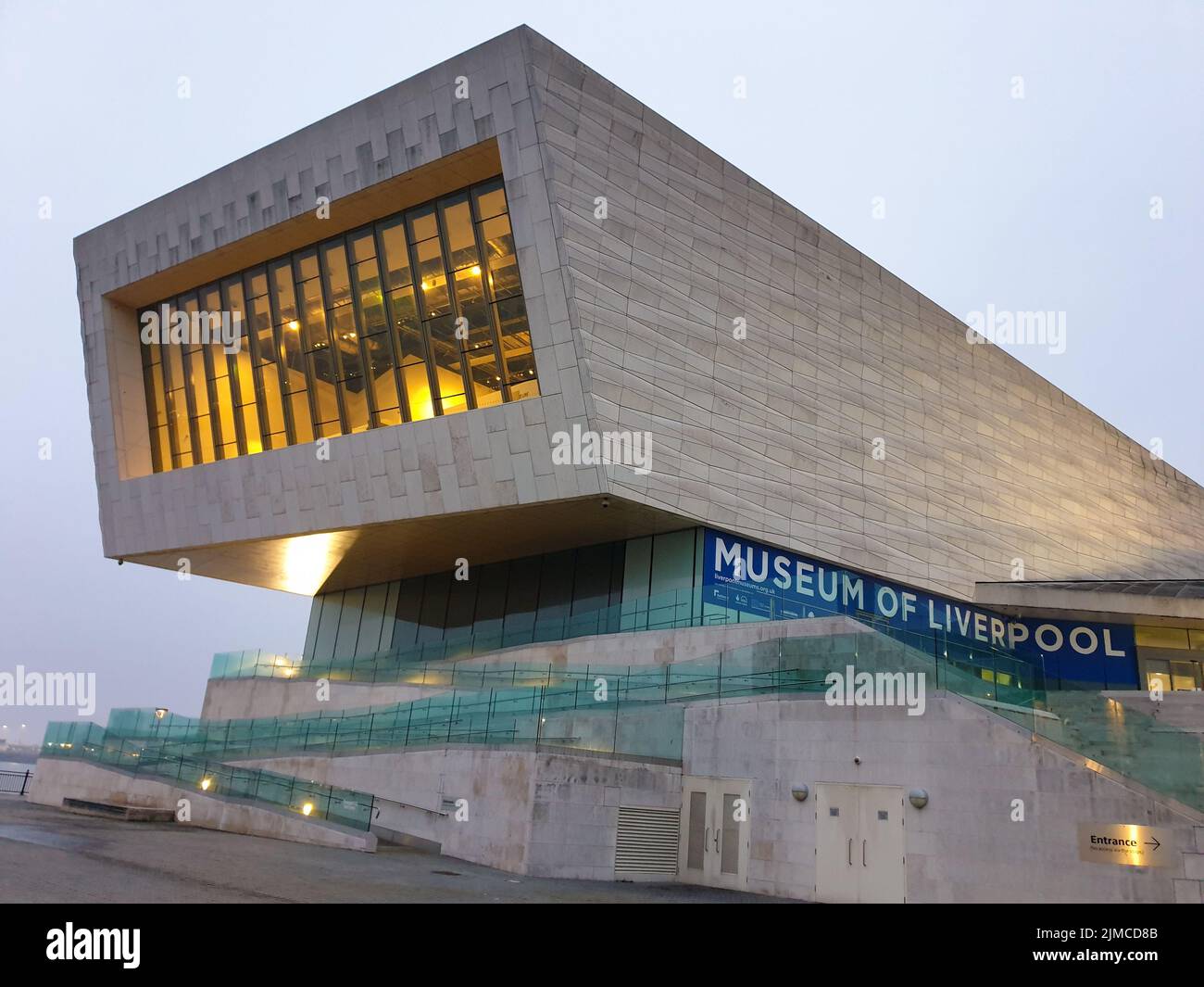 Exterior view of the modern Museum of Liverpool building. Opened in ...