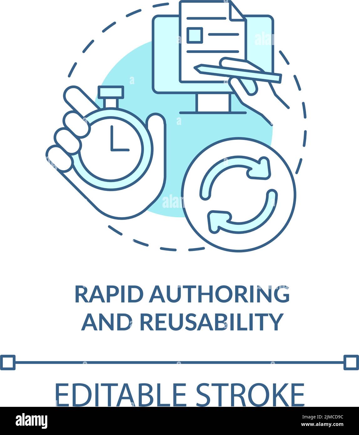 Rapid authoring and reusability turquoise concept icon Stock Vector ... Rapid authoring and reusability turquoise concept icon Stock Vector ...
