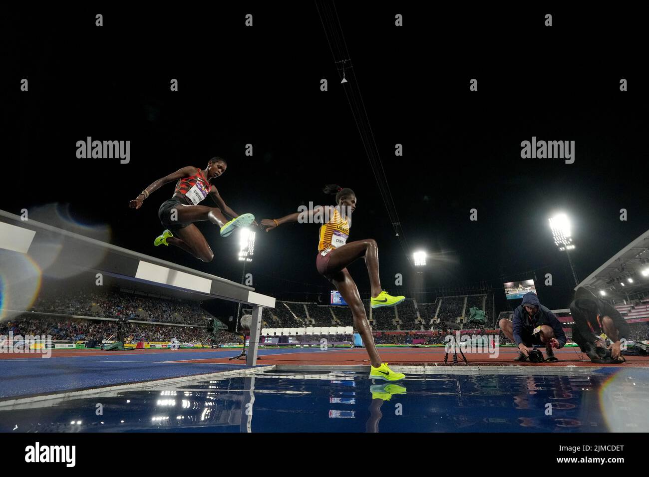 Kenya’s Jackline Chepkoech (left) and Uganda’s Peruth Chemutai in ...