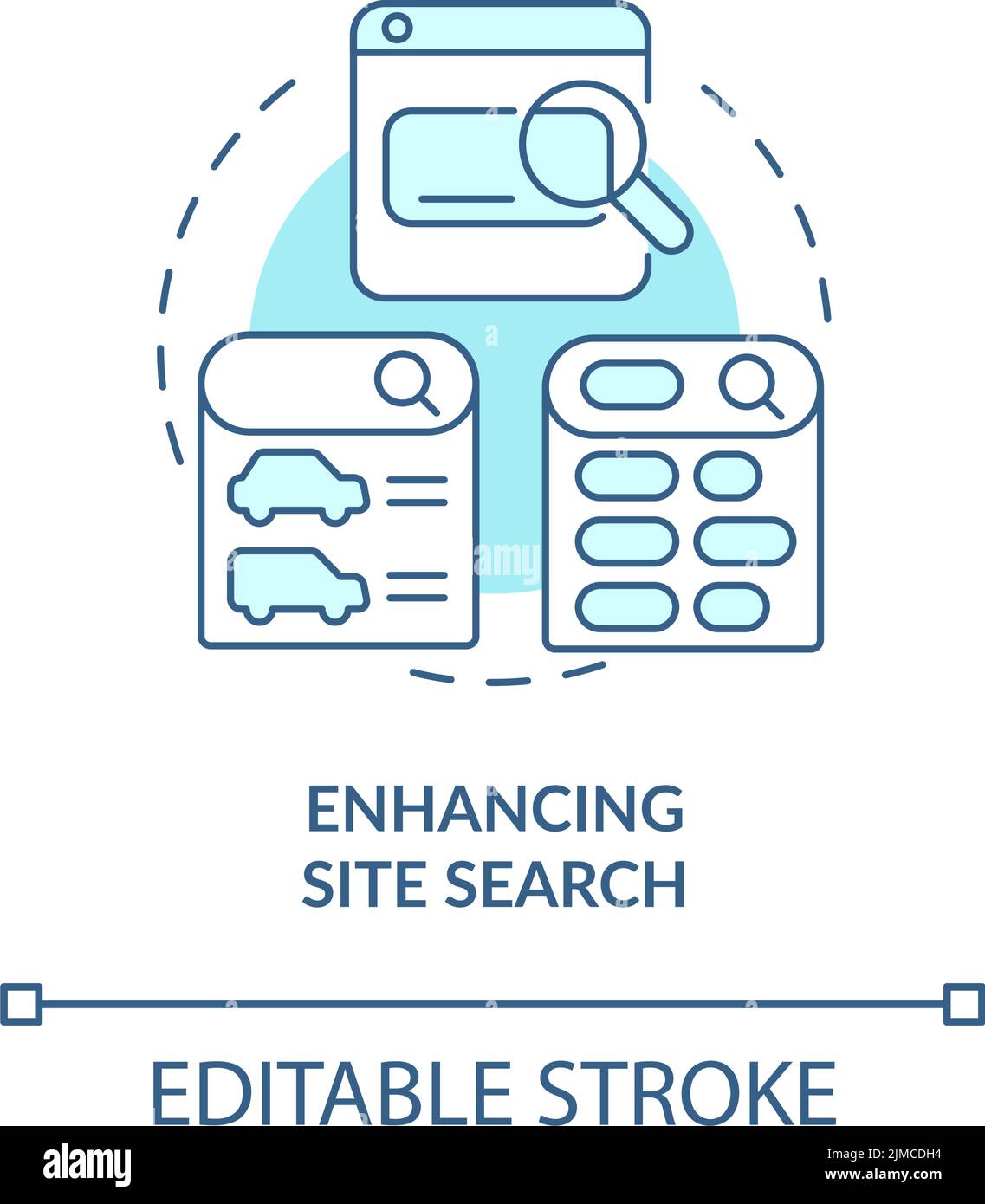 Enhancing site search turquoise concept icon Stock Vector Image & Art ...