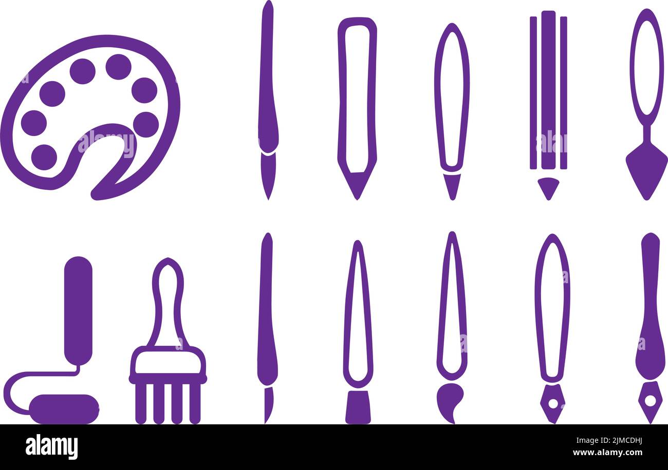 Hand painting tools Cut Out Stock Images & Pictures - Alamy