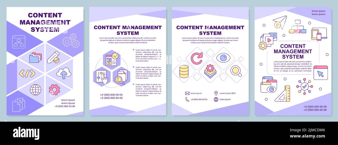 Content management system purple brochure template Stock Vector Image ...
