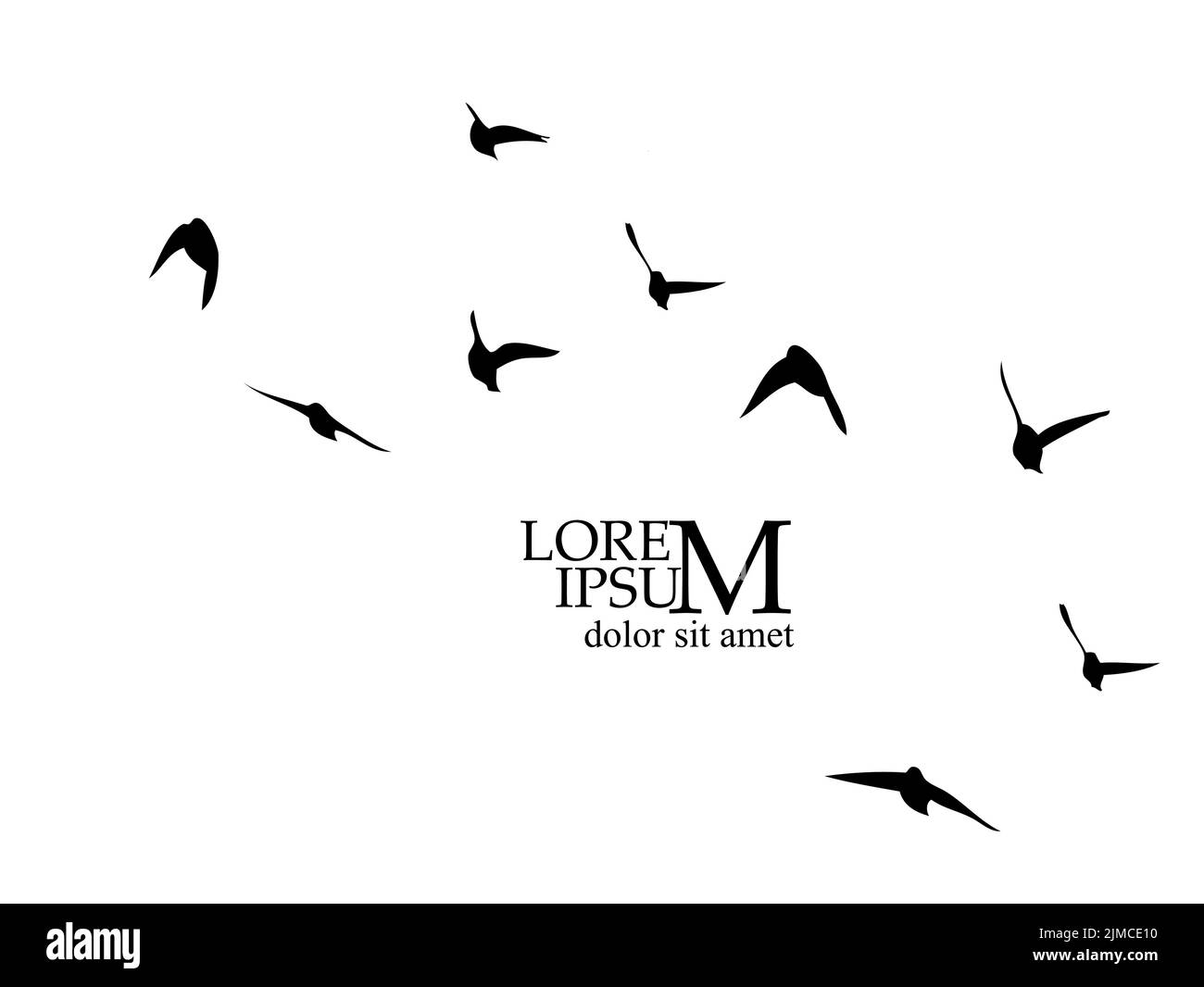 A flock of flying birds. Free birds. Vector illustration Stock Vector ...