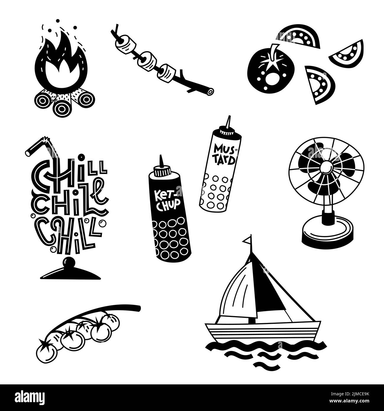 Summer retro style Black and White Stock Photos & Images - Alamy