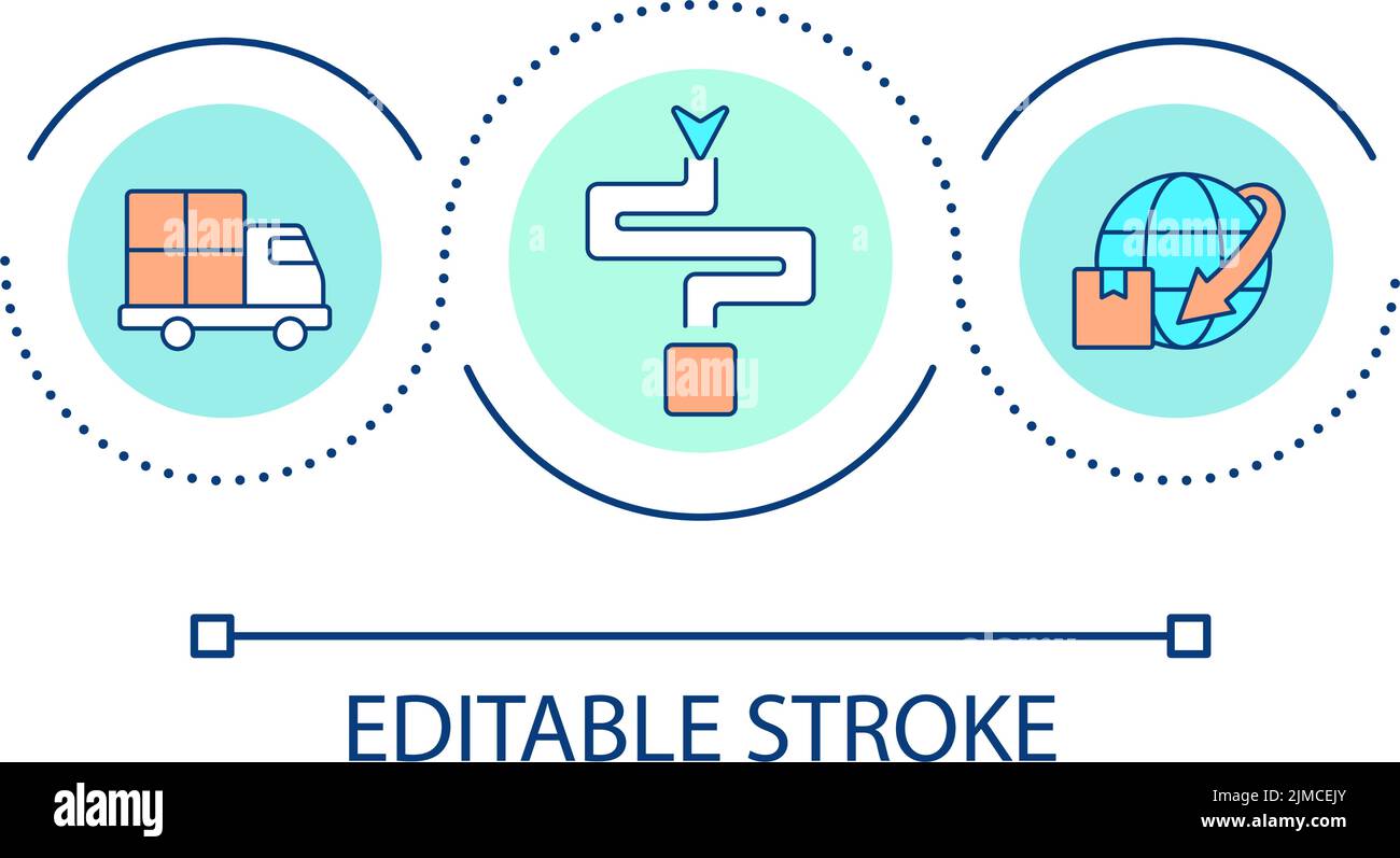 Delivery routes and transport loop concept icon Stock Vector Image ...