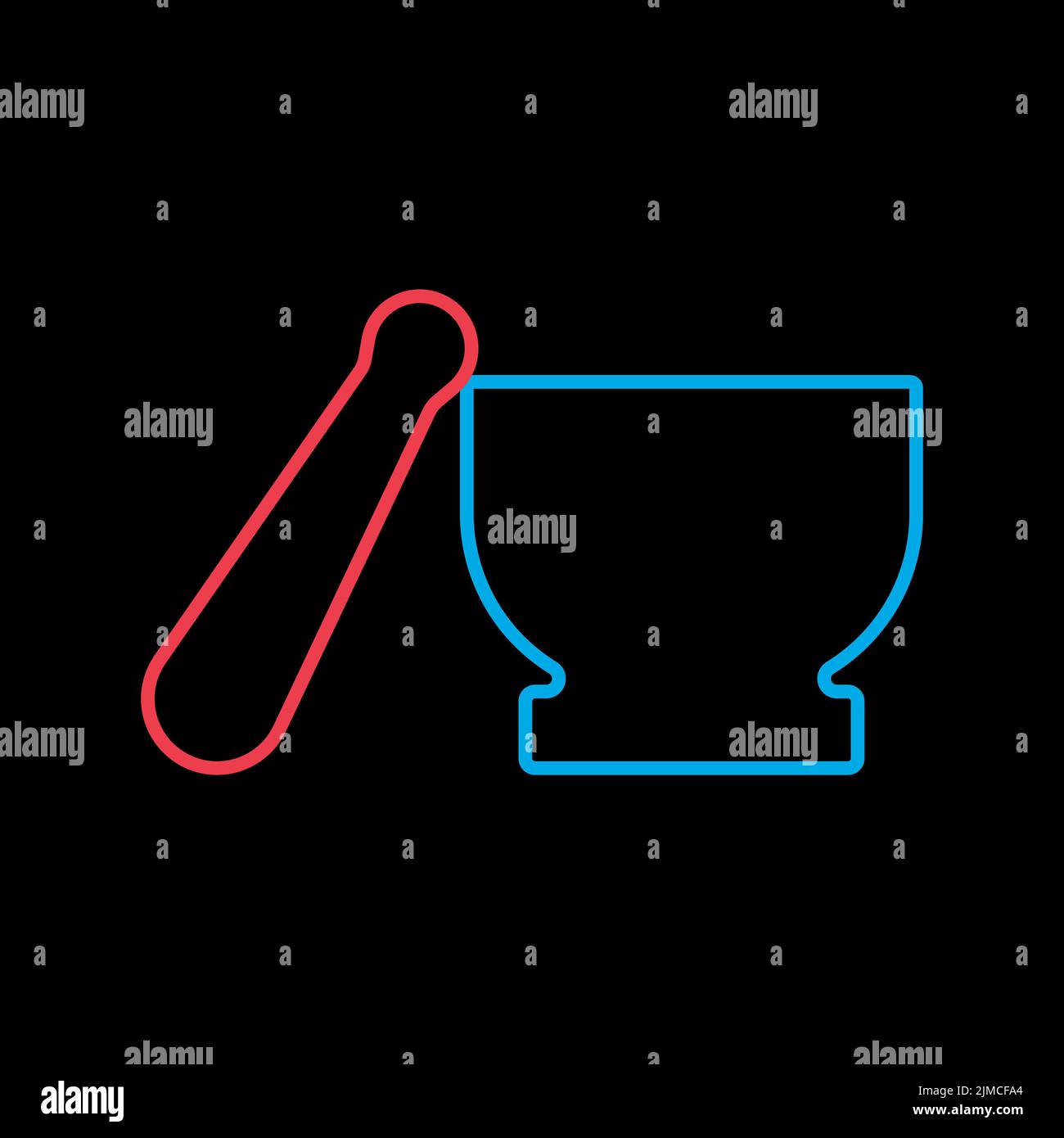 Mortar and Pestle vector isolated on the black icon. Kitchen appliance ...