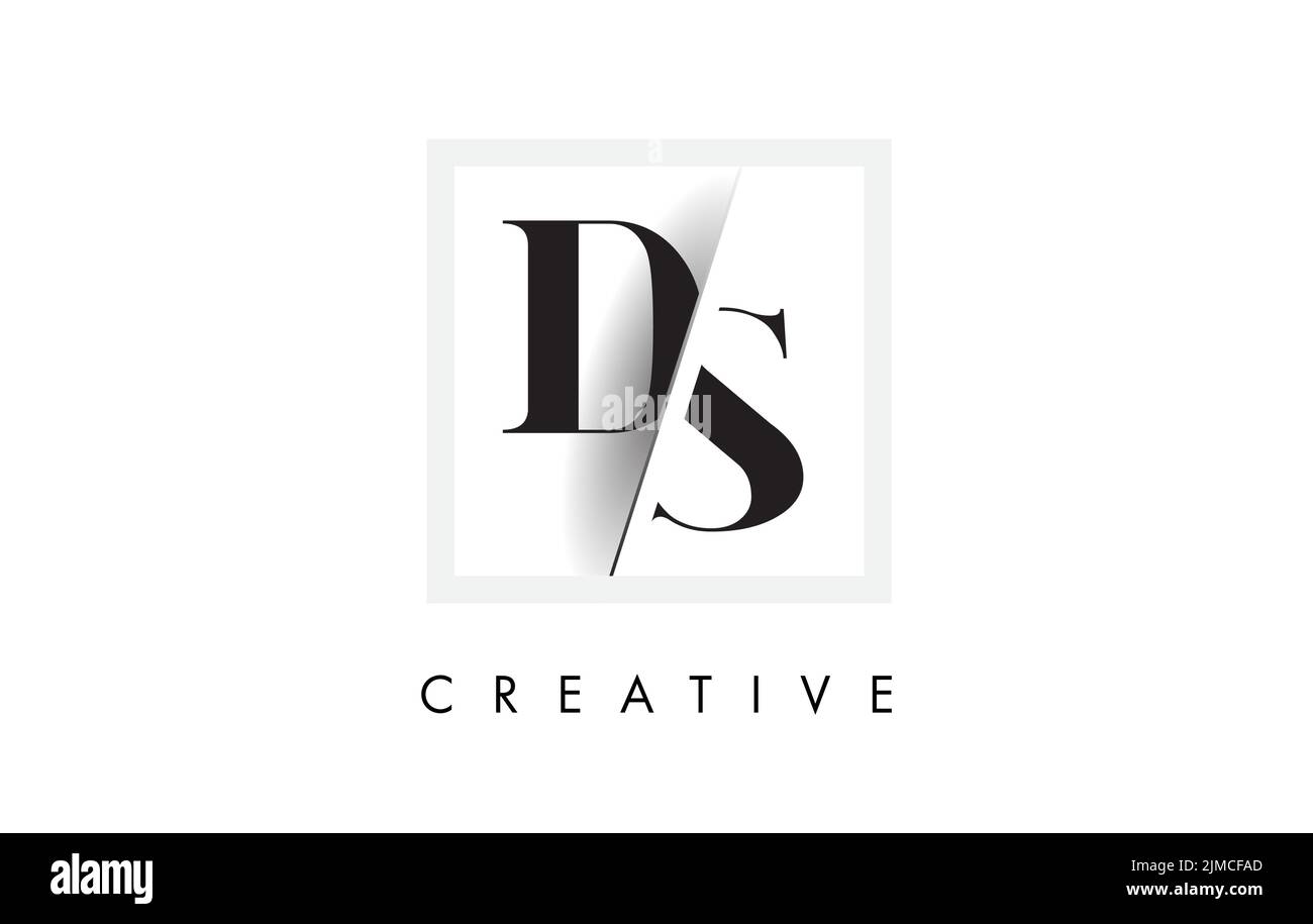 DS Letter Logo Design with Creative Intersected and Cutted Serif Font ...