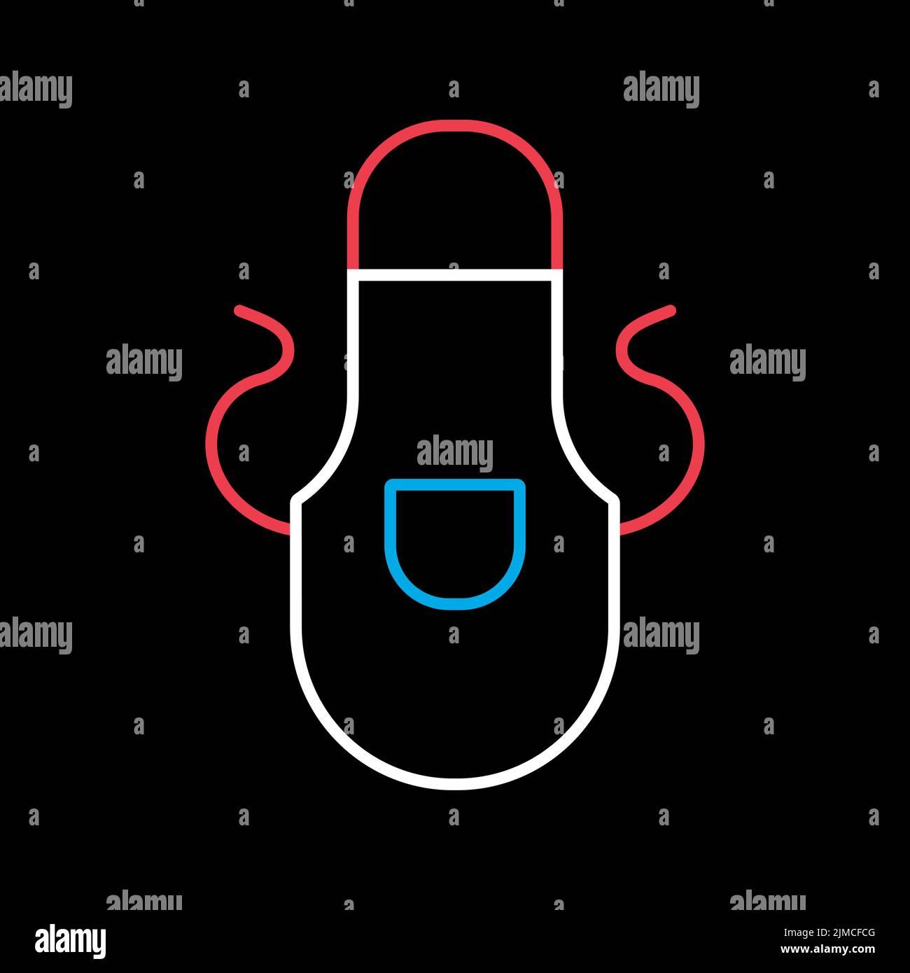 Kitchen apron protective garment vector isolated on the black icon ...