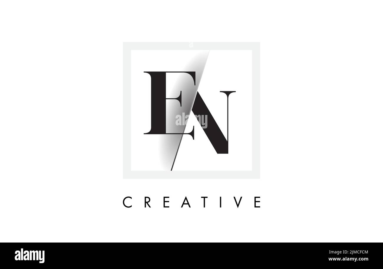EN Letter Logo Design with Creative Intersected and Cutted Serif Font ...