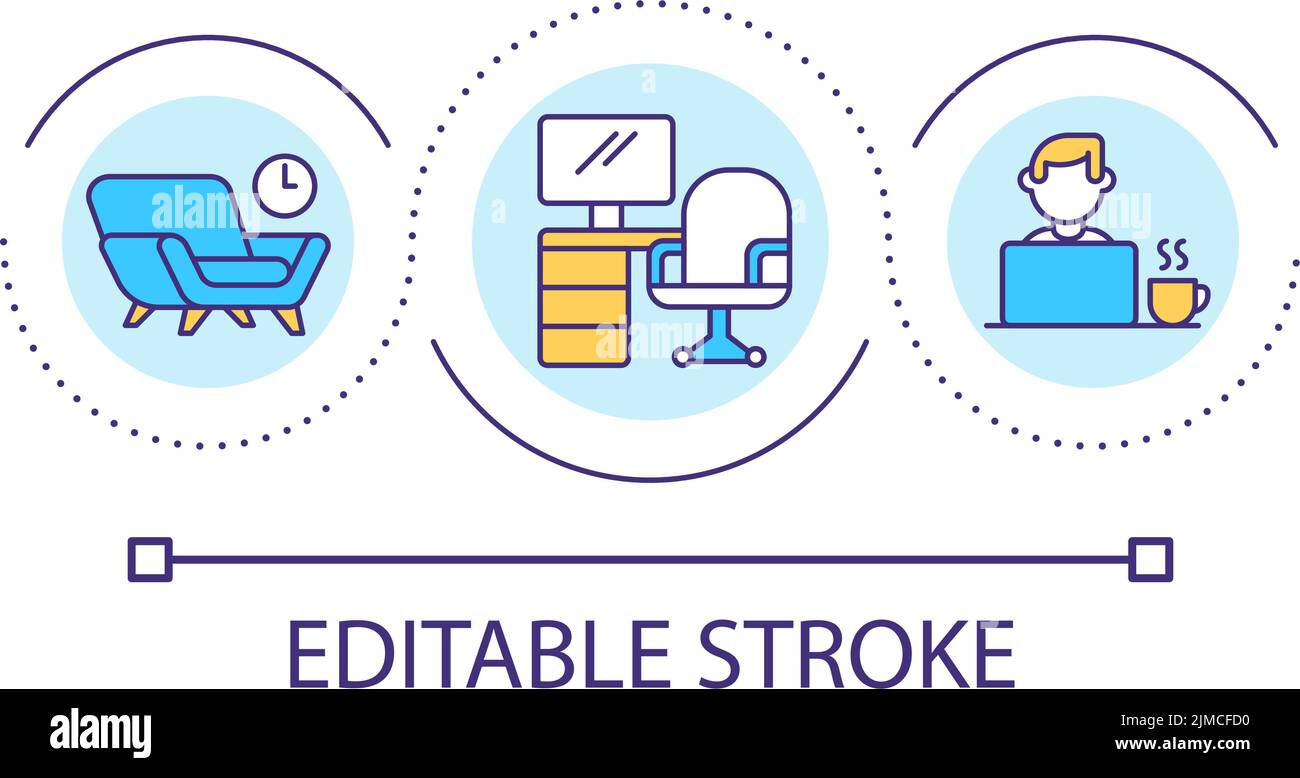 Comfortable workspace loop concept icon Stock Vector Image & Art - Alamy