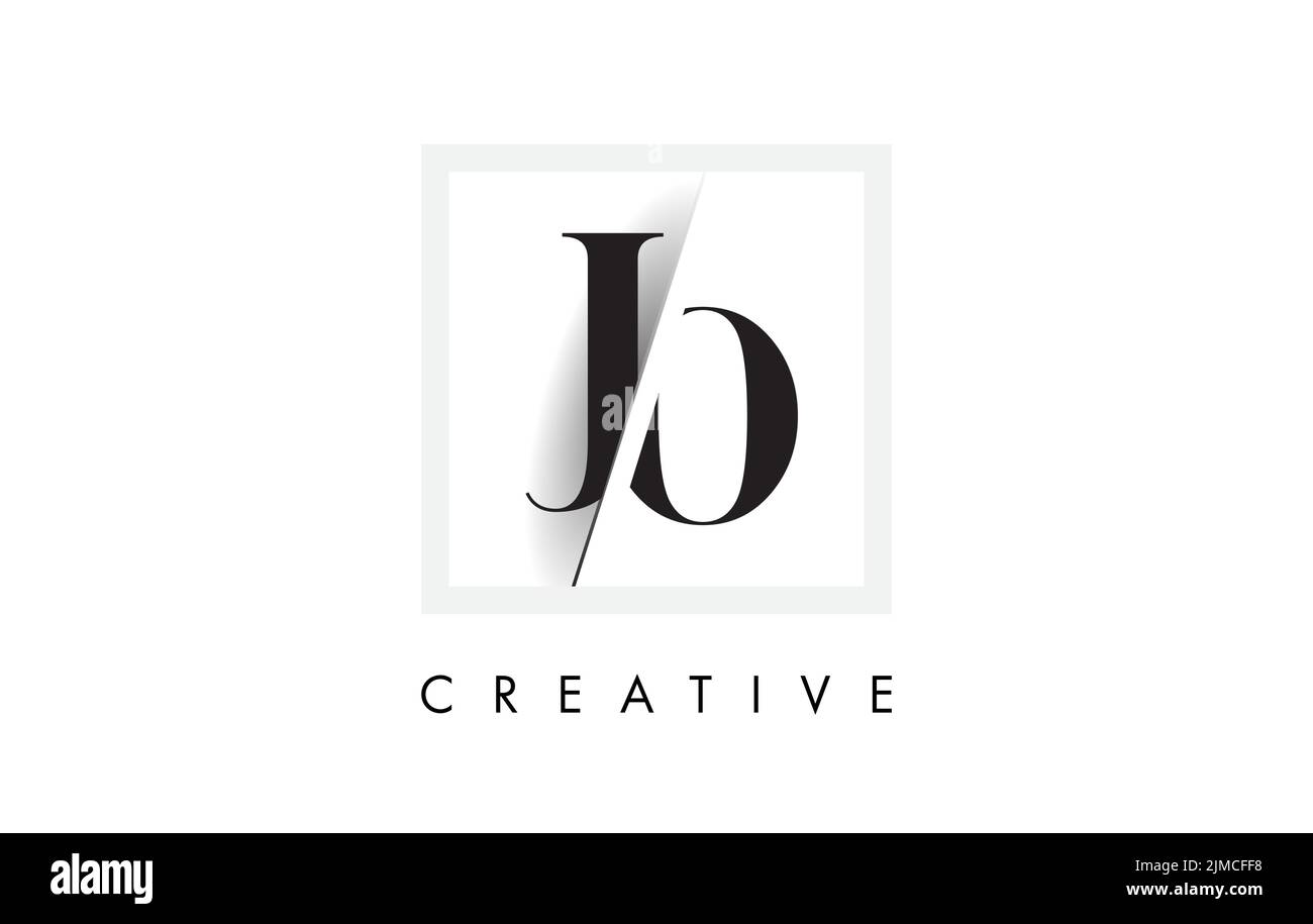 JO Letter Logo Design with Creative Intersected and Cutted Serif Font ...