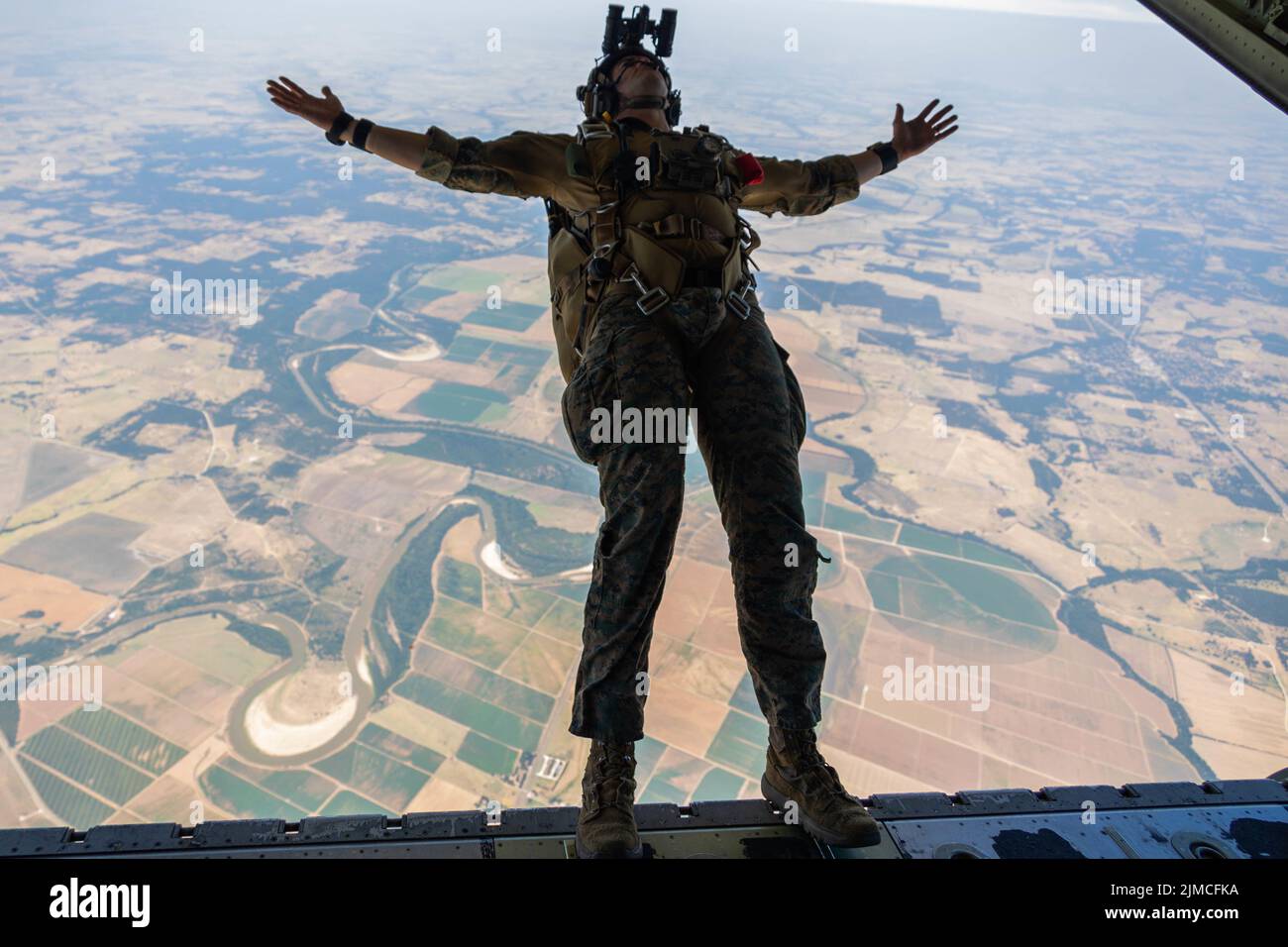 U.S. Marine Corps Gunnery Sgt. Hunter Bernius, a team leader with 3rd ...