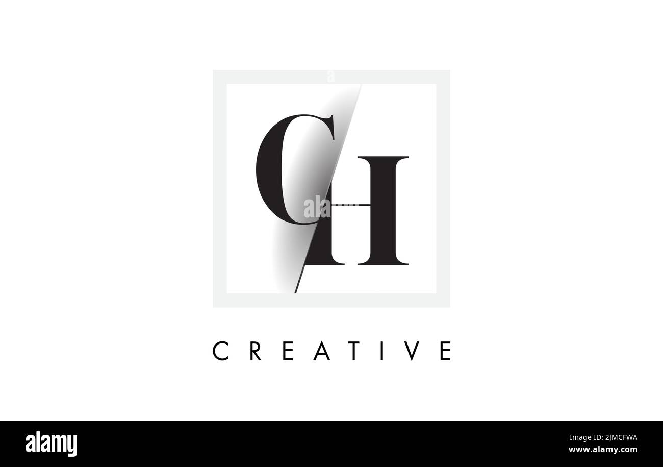 CH Letter Logo Design with Creative Intersected and Cutted Serif Font Stock Vector Image & Art ...