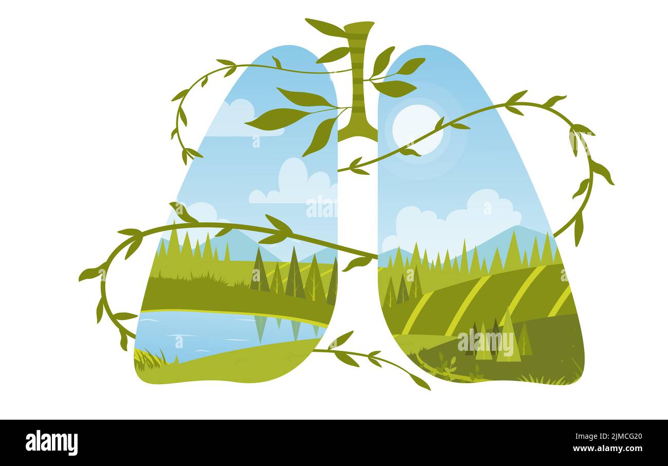 Nature ecological lungs shape. Environmental care and protection, eco ...