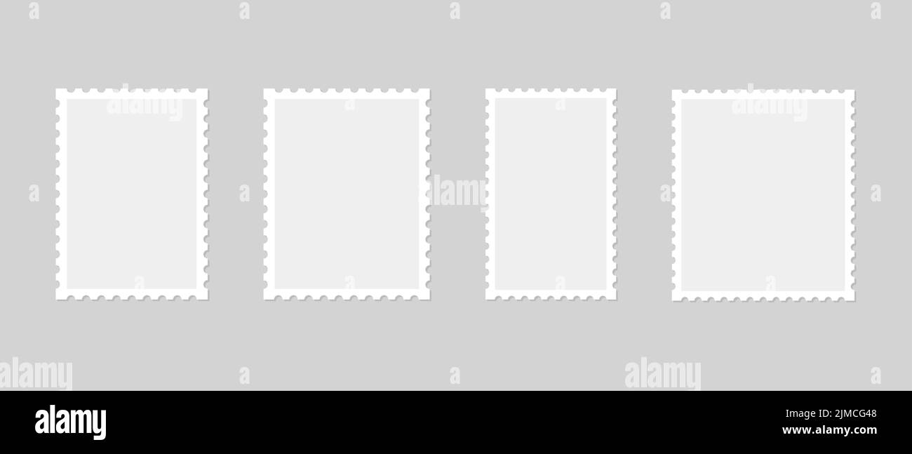 Postage stamp borders, vector mark template set Stock Vector Image ...