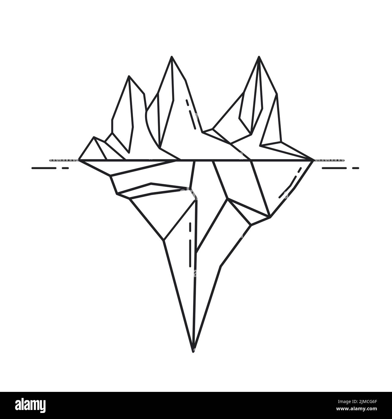 Iceberg icon in outline style. Vector illustration Stock Vector Image ...