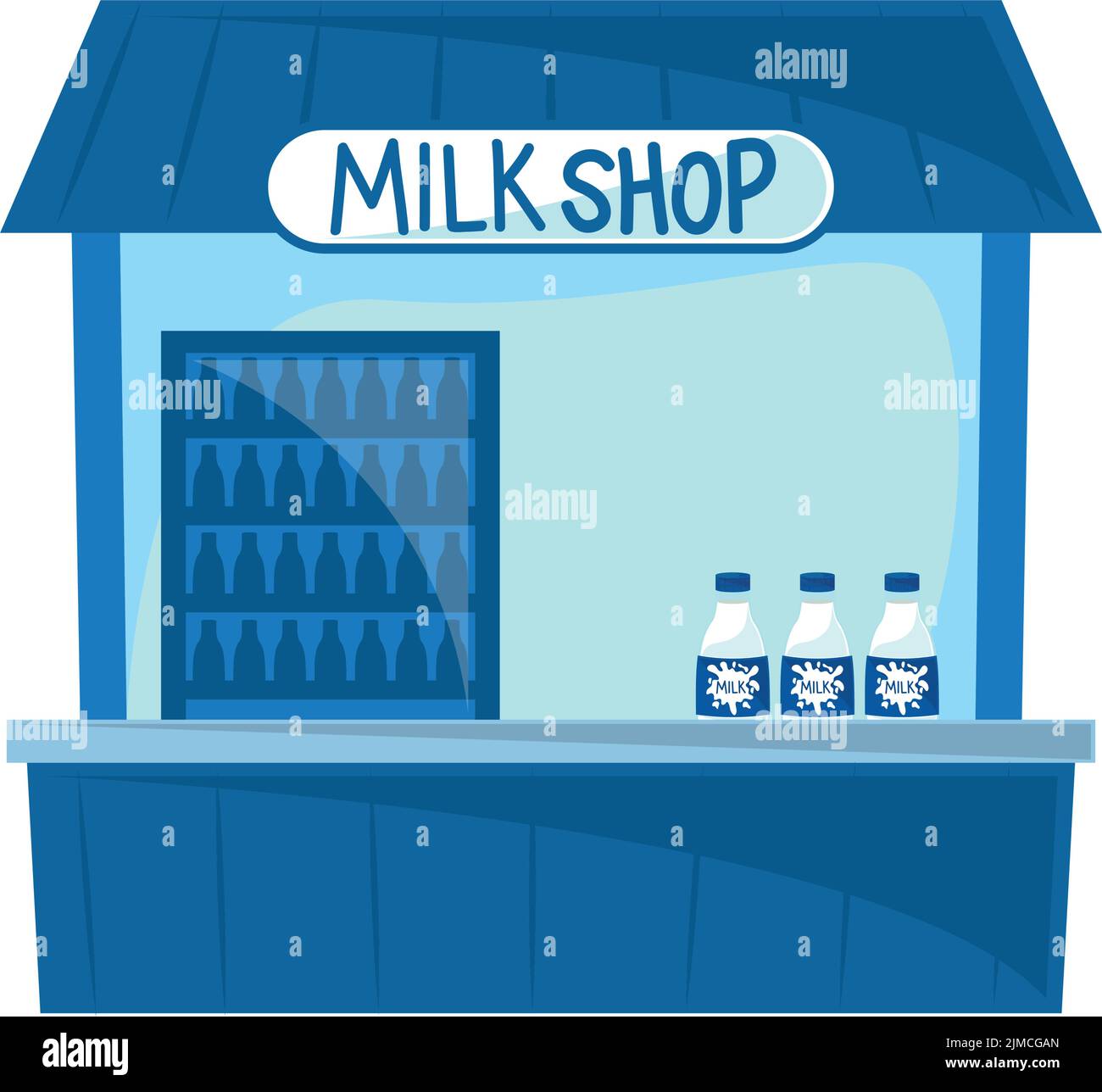 milk shop with bottles Stock Vector Image & Art - Alamy