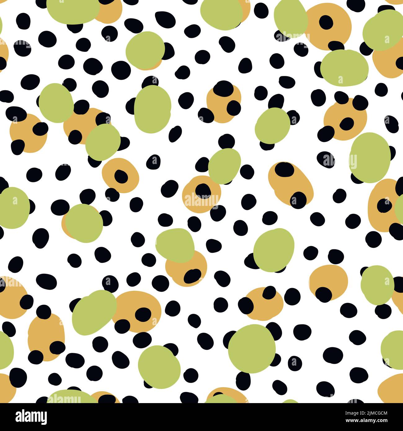 Abstract hand drown polka dots background. White dotted seamless ...