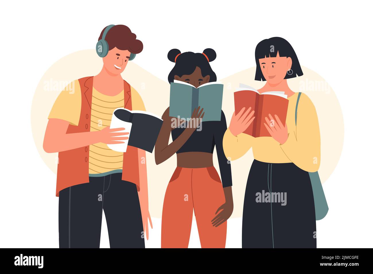 African american students in library Stock Vector Images - Alamy