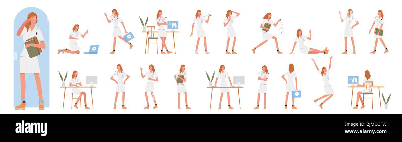 Nurse phone computer Stock Vector Images - Alamy