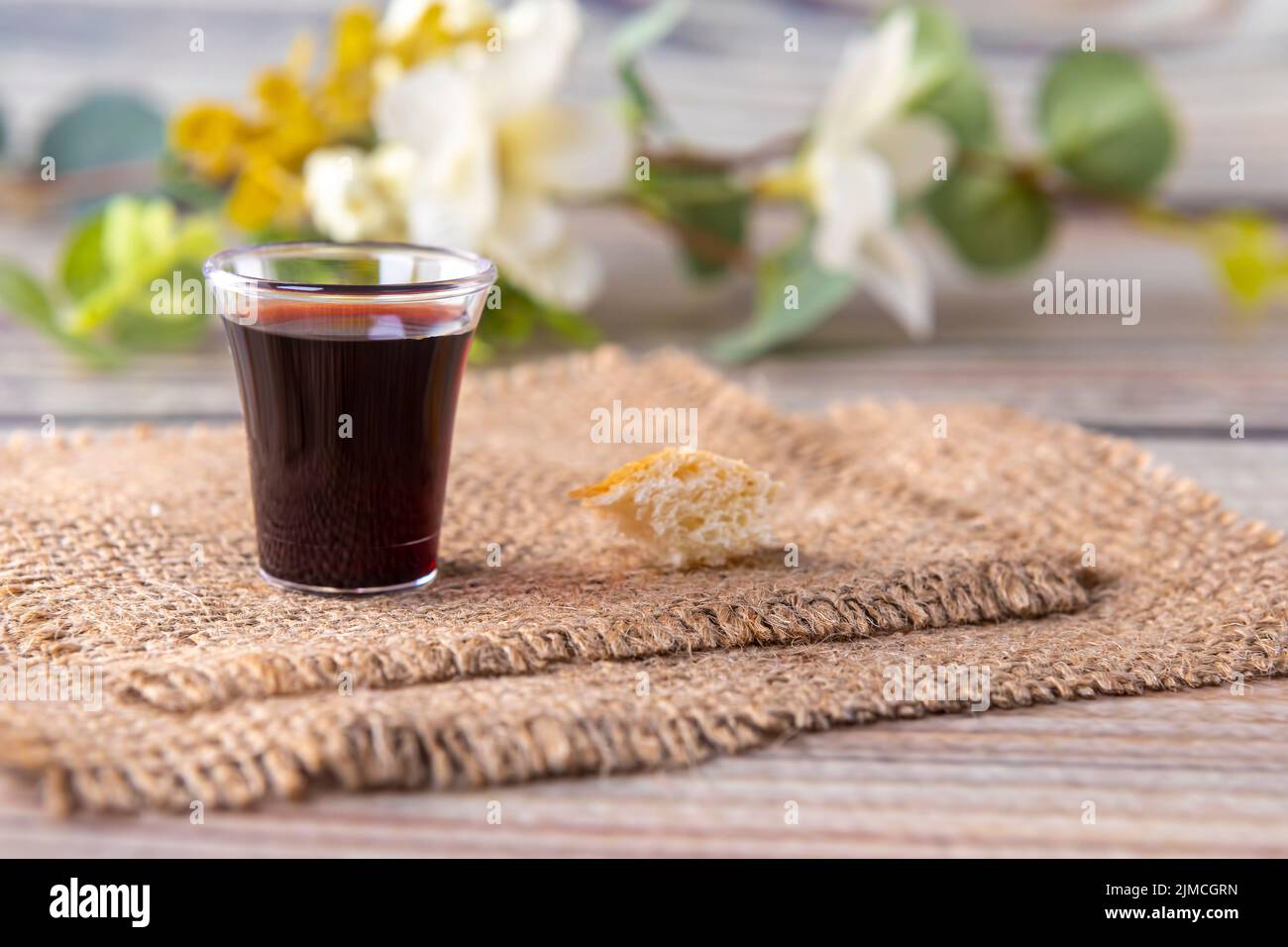 Taking communion and Lord Supper concept Stock Photo - Alamy