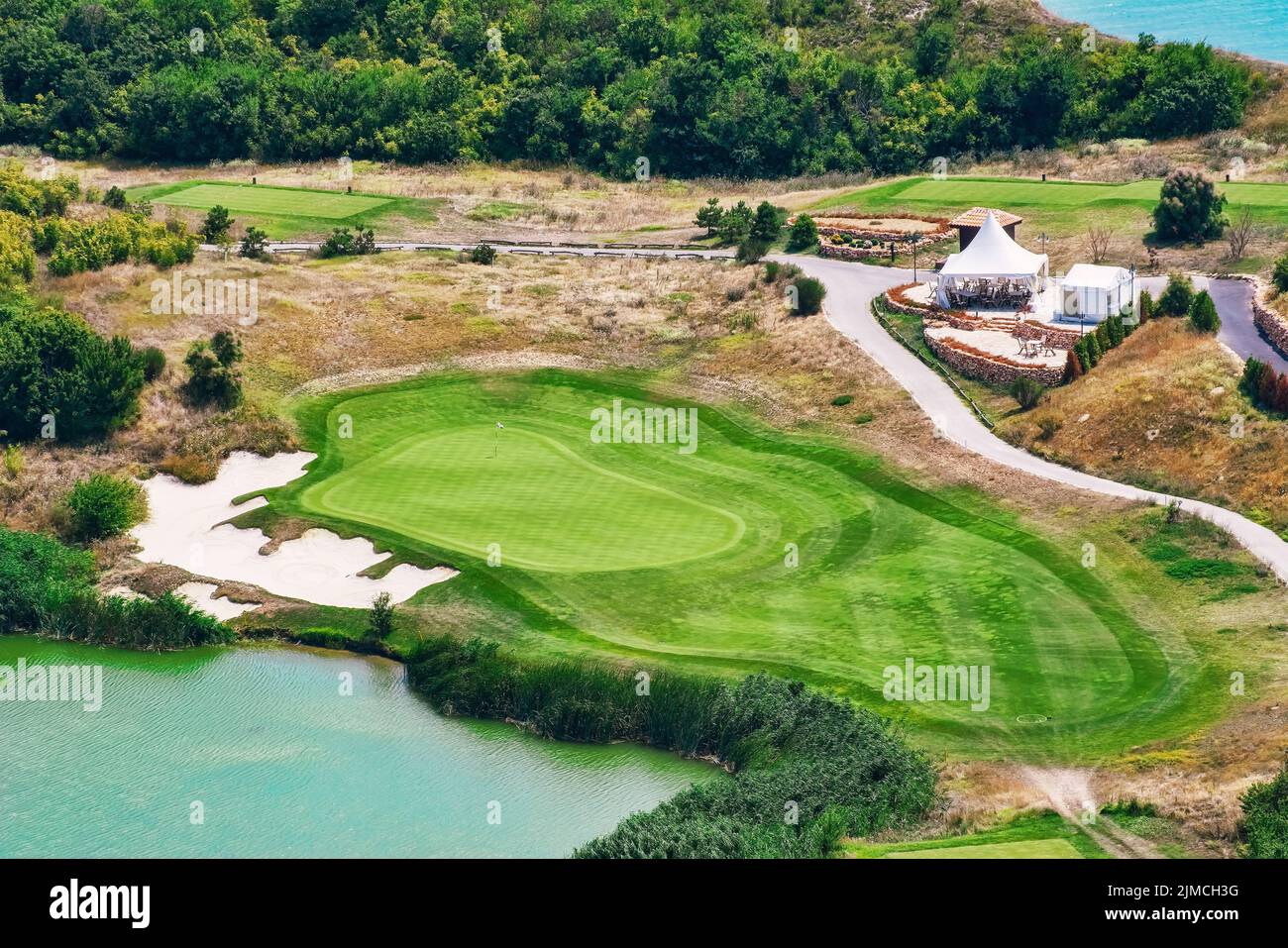 Golf Course on the Sea Shore Stock Photo - Alamy