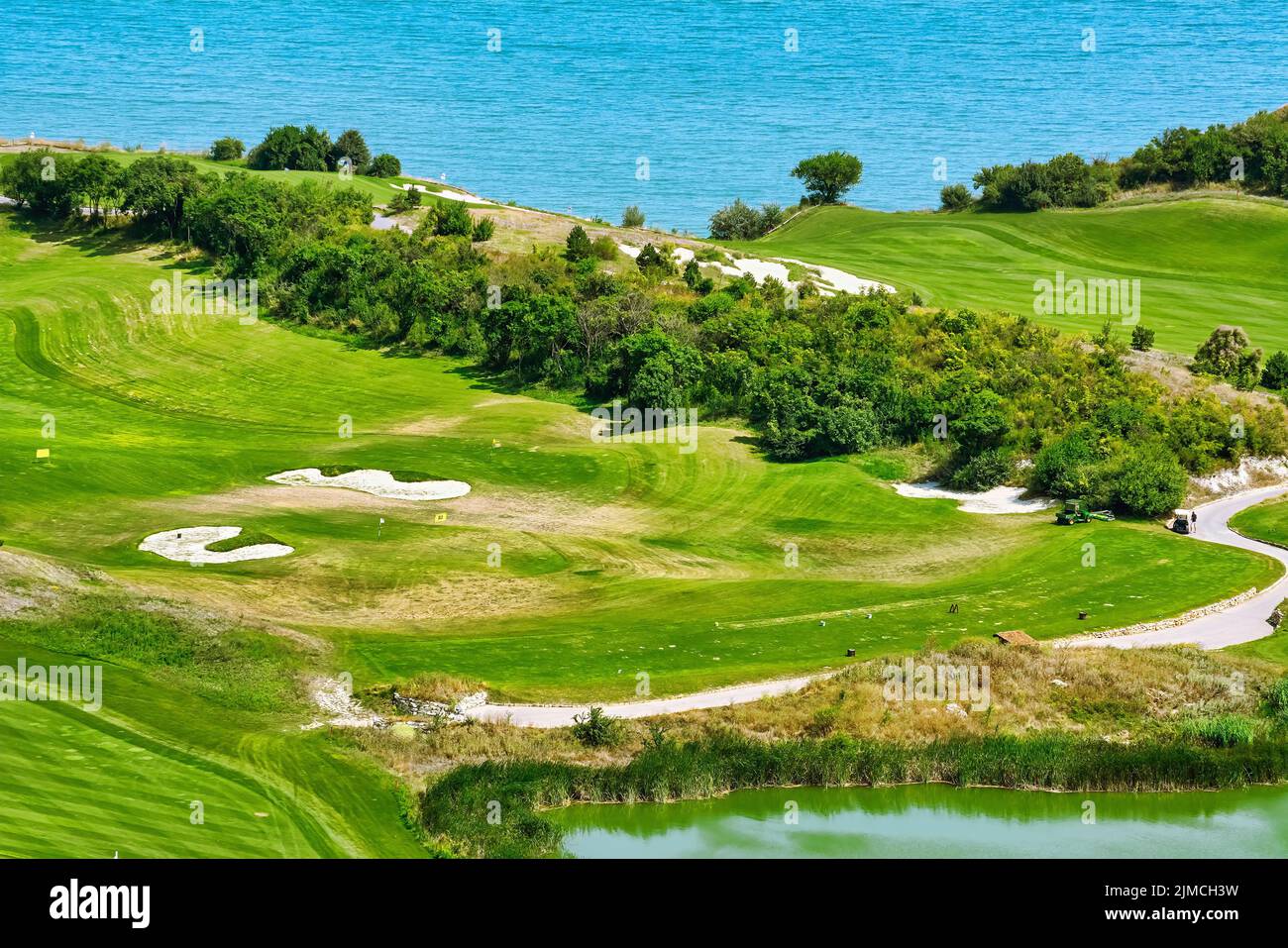 Golf Course on the Sea Shore Stock Photo - Alamy