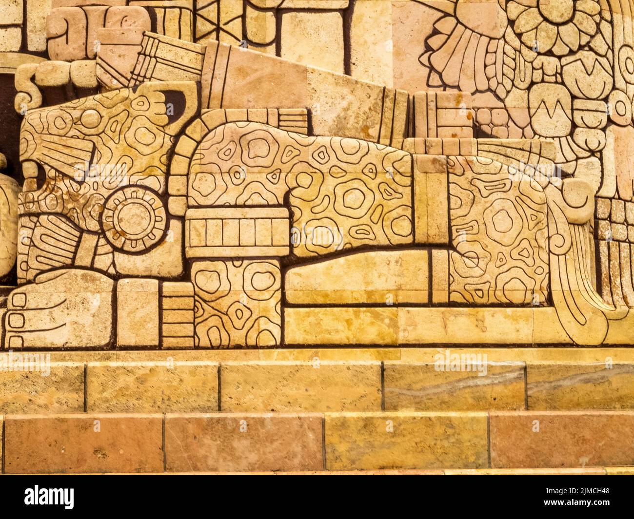 Jaguar carving, Paseo Montejo in Merida, Mexico Stock Photo - Alamy