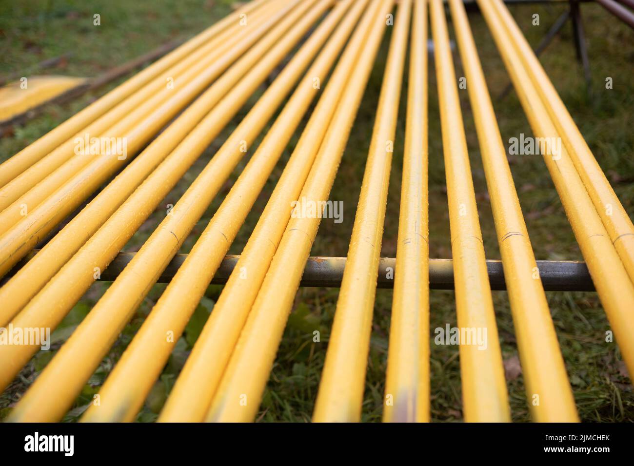 Gas pipes outside. Steel pipes for replacement of communications ...