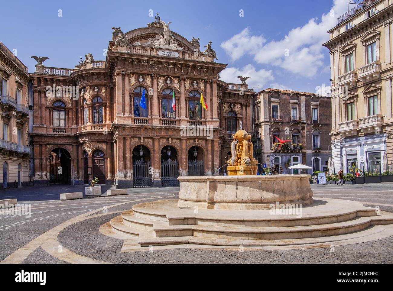 Teatro Massimo Bellini Opera House in the Old Town, Catania, East Coast ...