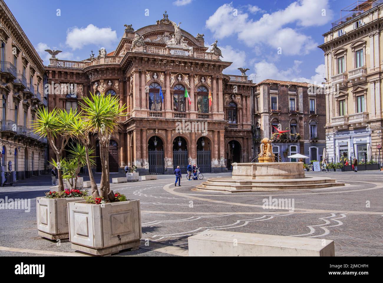 Teatro Massimo Bellini Opera House in the Old Town, Catania, East Coast ...