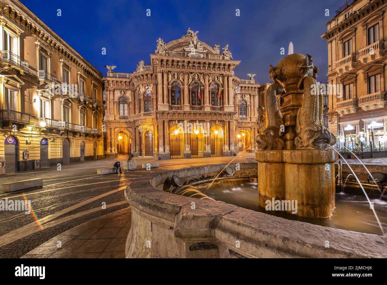 Teatro Massimo Bellini Opera House in the Old Town in the Evening ...