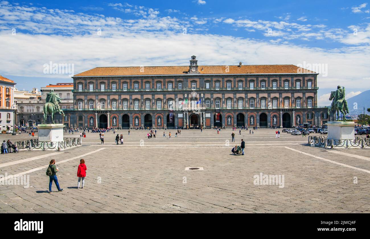 Palazzo Reale, Royal Palace in Piazza del Plebiscito, Naples, Gulf of ...