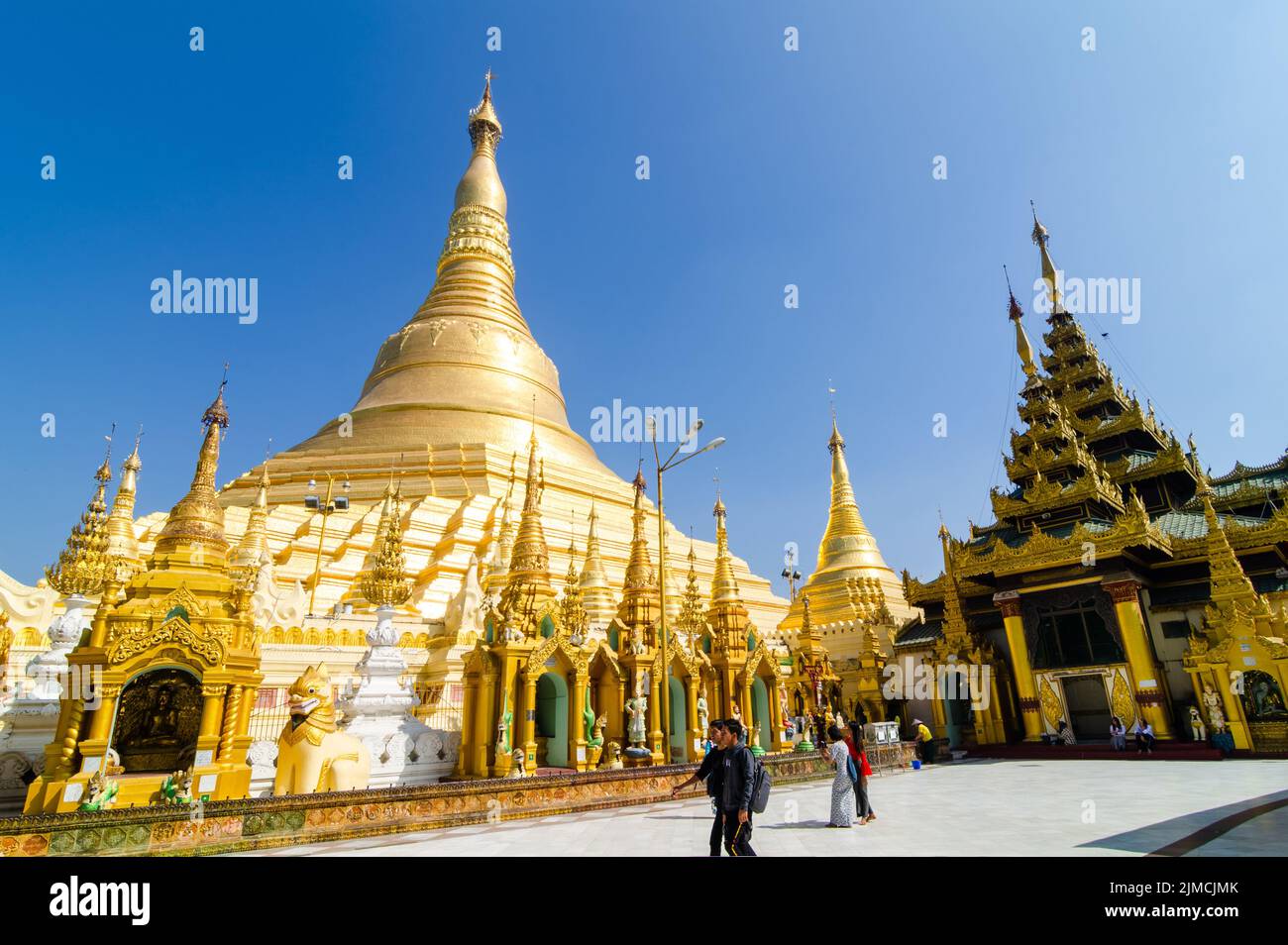 Morning at the Shwedagon Pagoda, Yangon, Myanmar Stock Photo - Alamy
