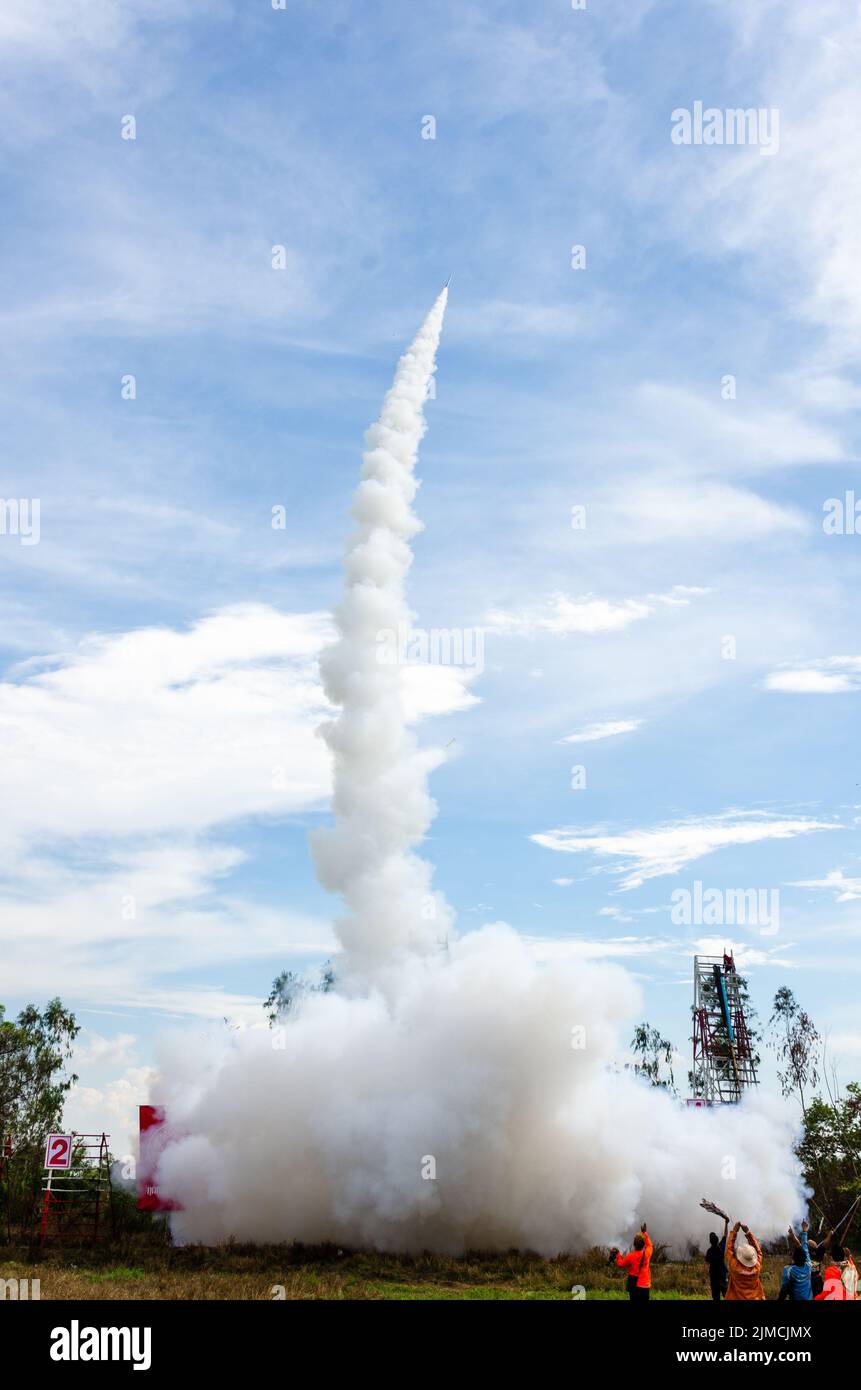 Bottle Rocket Firework Launching