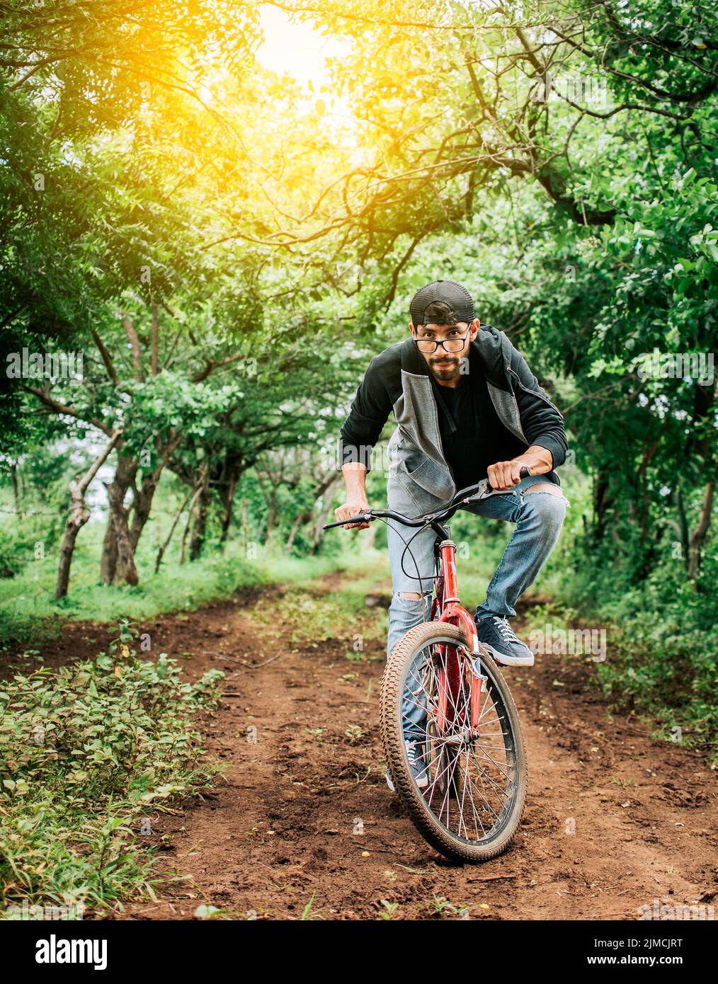 Hispanic cyclist mountain bike hi-res stock photography and images - Alamy